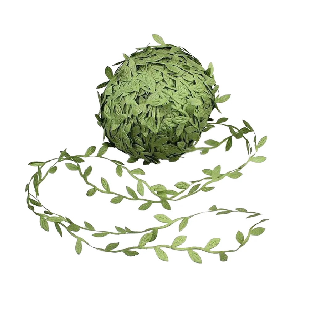 1-Roll-Artificial-Vines-Ribbon-Leaf-Vine-Rattans-Leaves-Vines-Green ...
