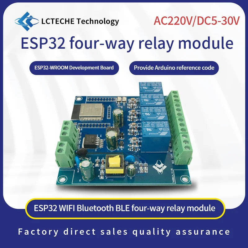 AC/DC power supply ESP32 WIFI Bluetooth BLE four way relay module ESP32 WROOM development board ...