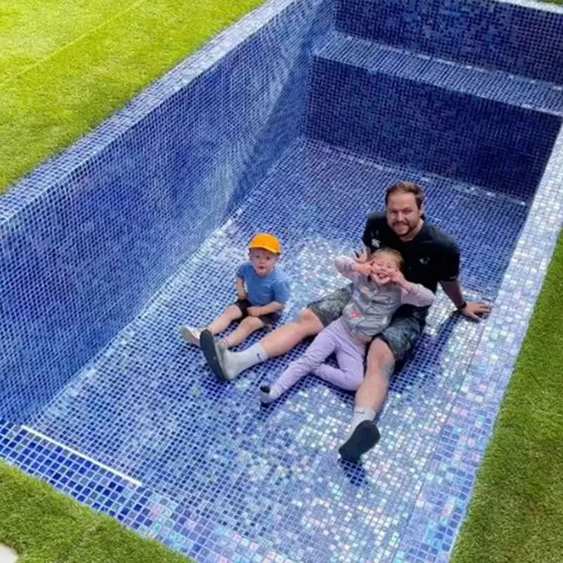 Large Rectangular Luxury Mosaic Fiberglass Outdoor Underground Prefab ...