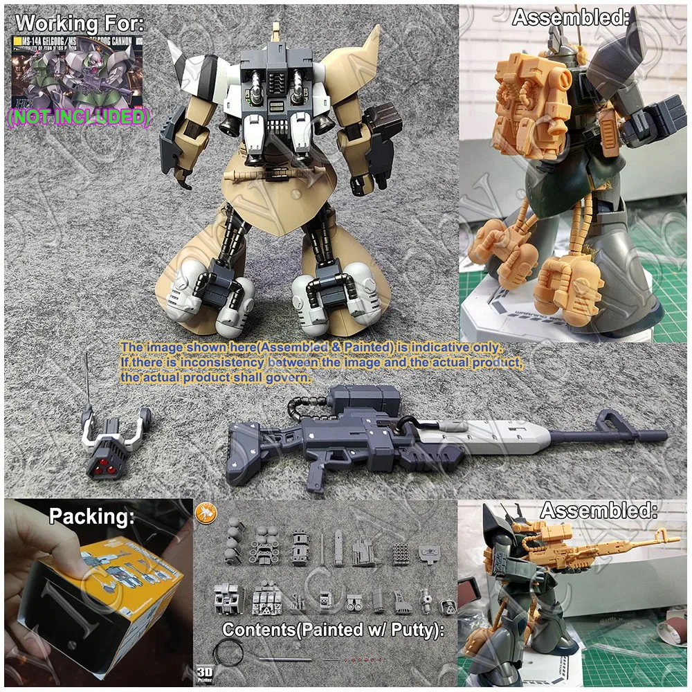 for-HG-UC-1-144-MS-14A-C-Gelgoog-Cannon-Anubis-Resin-Beam-Sniper-Rifle ...