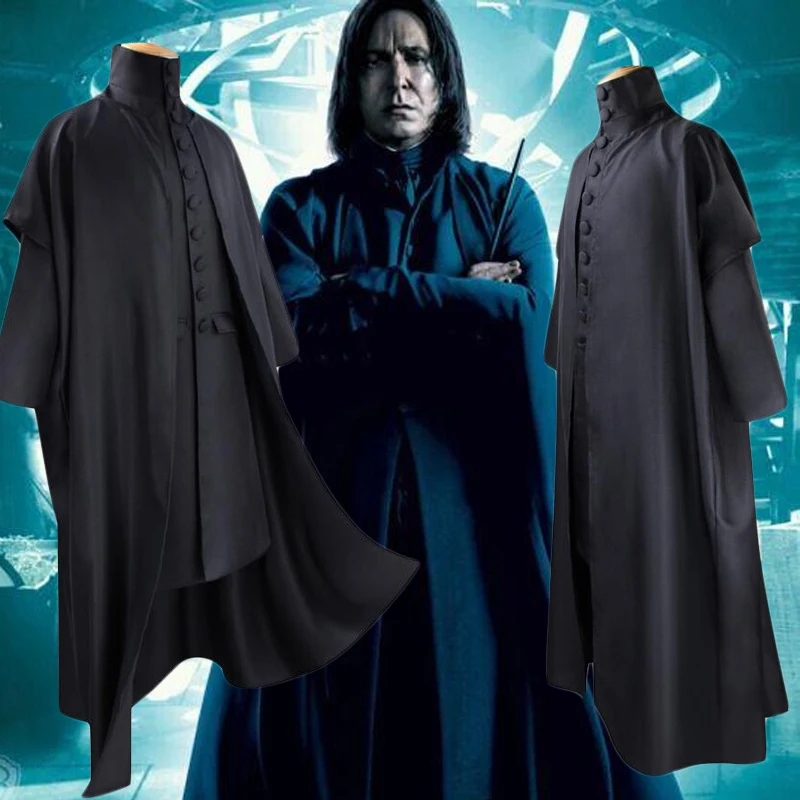 Movie Professor Severus Snape Cosplay Costume Hogwartes School Black ...