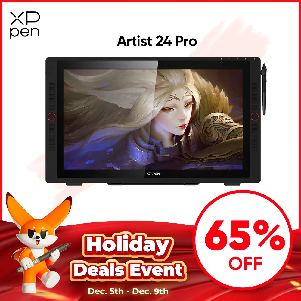 XPPen Artist 24 Pro 23.8 Inch 2K QHD Drawing Graphics Tablet Pen ...