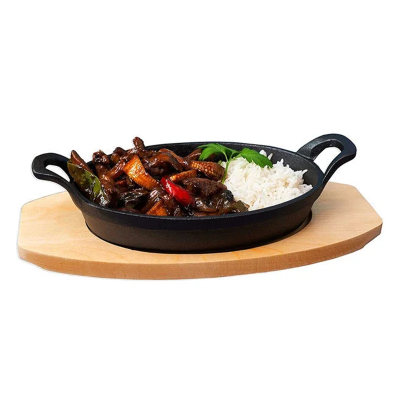 Baked-rice-pot-Cast-iron-pot-Uncoated-pan-Oval-frying-pan-Fish-plate ...