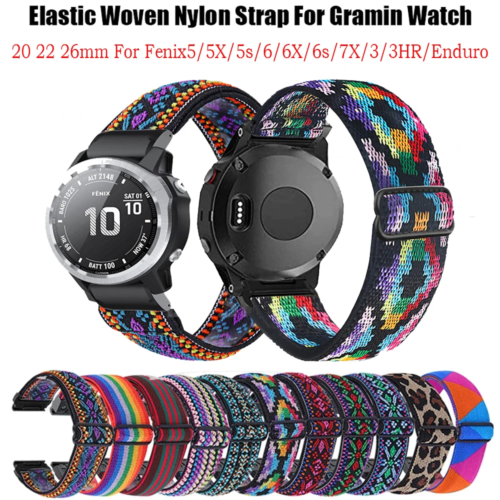 20-22-26mm-elastic-woven-nylon-loop-strap-for-garmin-fenix-7x-6x-5x-7s
