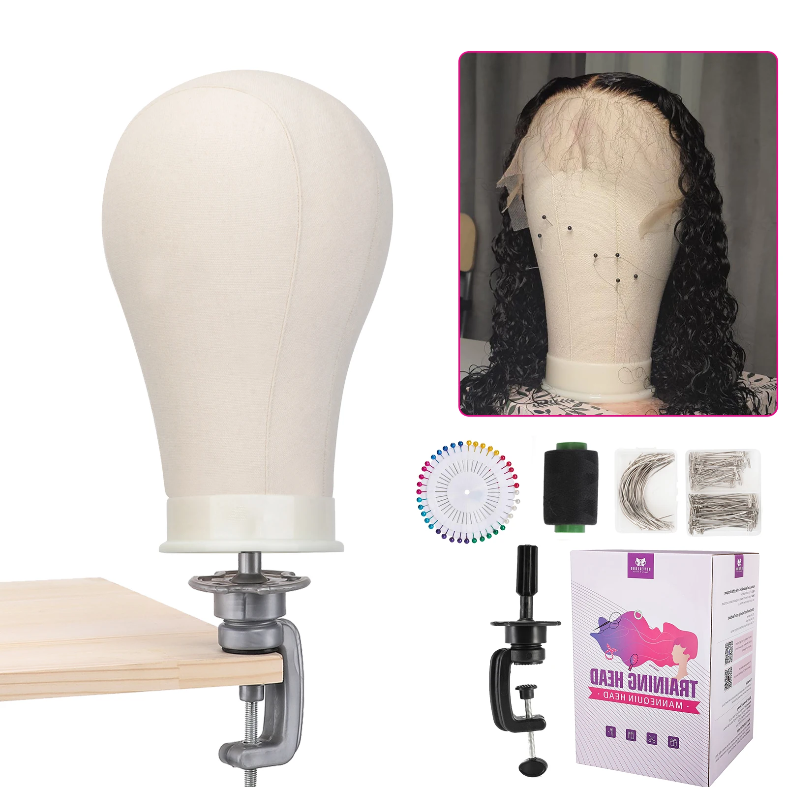 22inch-55cm-Mannequin-Head-For-Wig-Clamp-Stand-Training-Canvas-Block ...