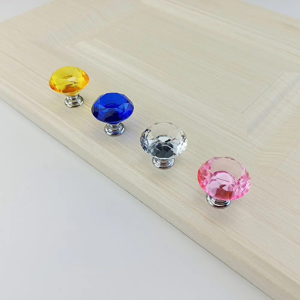 Pomo de cristal para muebles, Pomo de puerta de cajón, armario, cocina ...