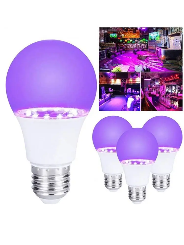 UV-Purple-Light-Bulb-A60-12W-15W-85-265V-PurpleTransparent-Cover-Hotel ...