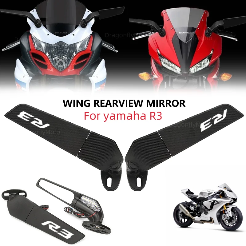 Motorcycle-Wing-Mirrors-For-YAMAHA-YZF-R3-2015-2016-2017-Adjustable ...