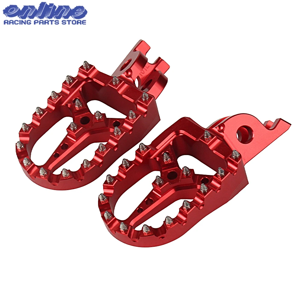 Red CNC Billet MX Foot Pegs Rests Pedals Footpegs For Honda Crf450r Crf ...