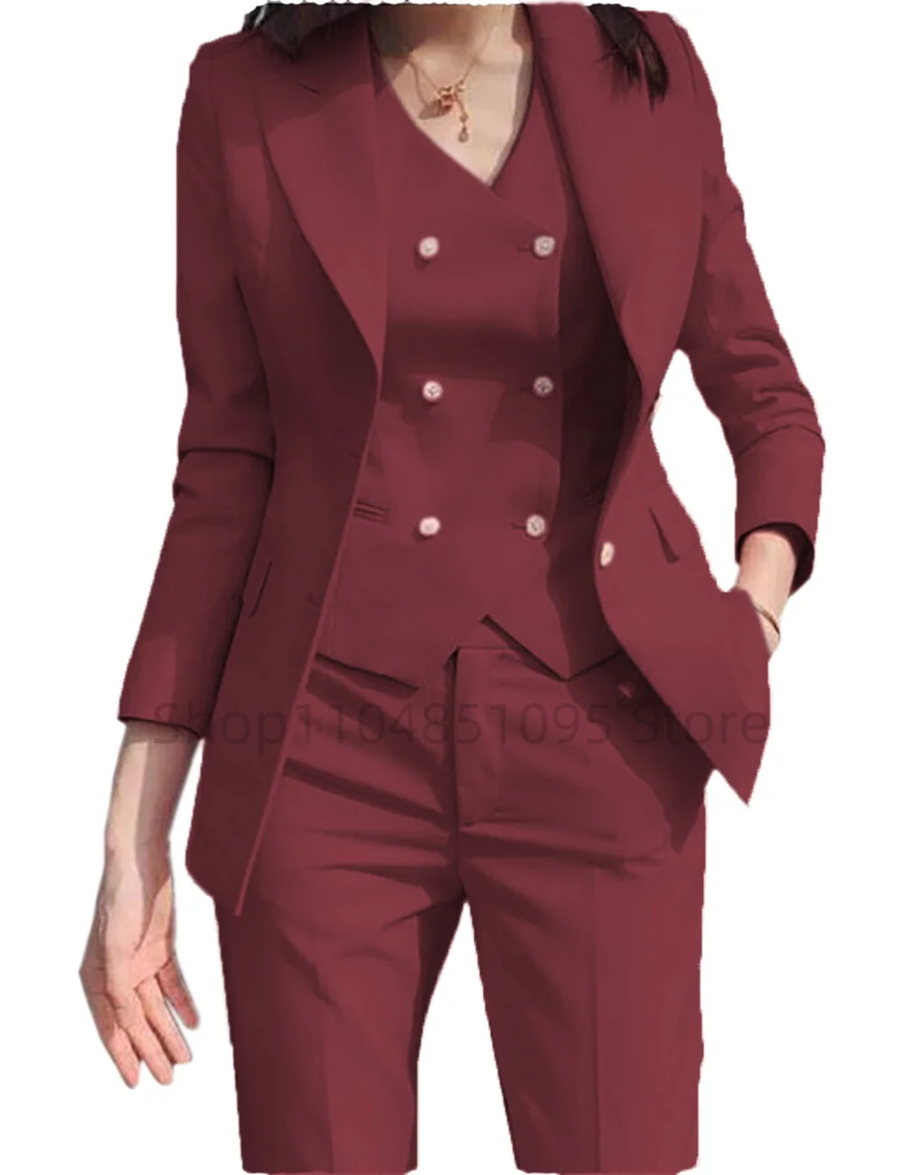 Spring Autumn Fashion Office Lady Pant Suits for Women One Button ...