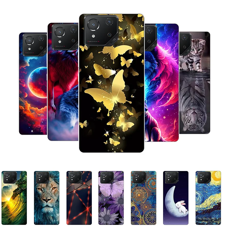 For-Rog-Phone-8-Case-Silicone-Soft-Butterfly-Wolf-Protective-Back-Cover ...
