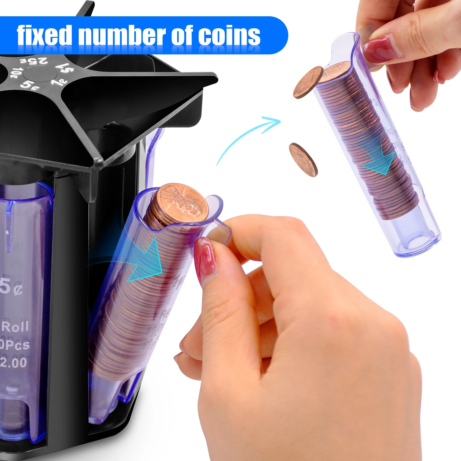 5-in-1Coin-Sorter-and-Coin-Wrappers-Manual-Coin-Organizer-for-Pennies ...