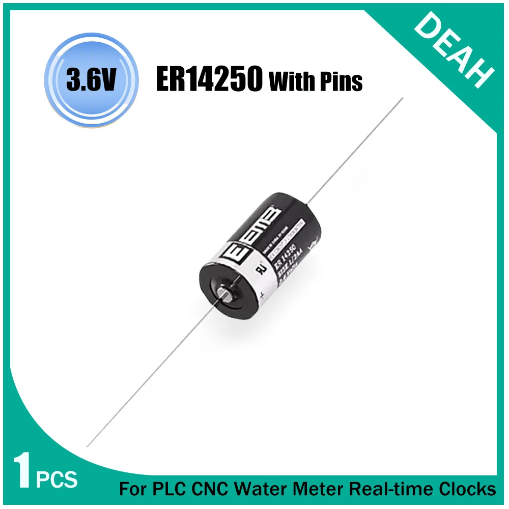 1pcs 3.6v 1200mah Er14250 Er 14250 Cr14250sl 1/2aa Lithium Battery With ...