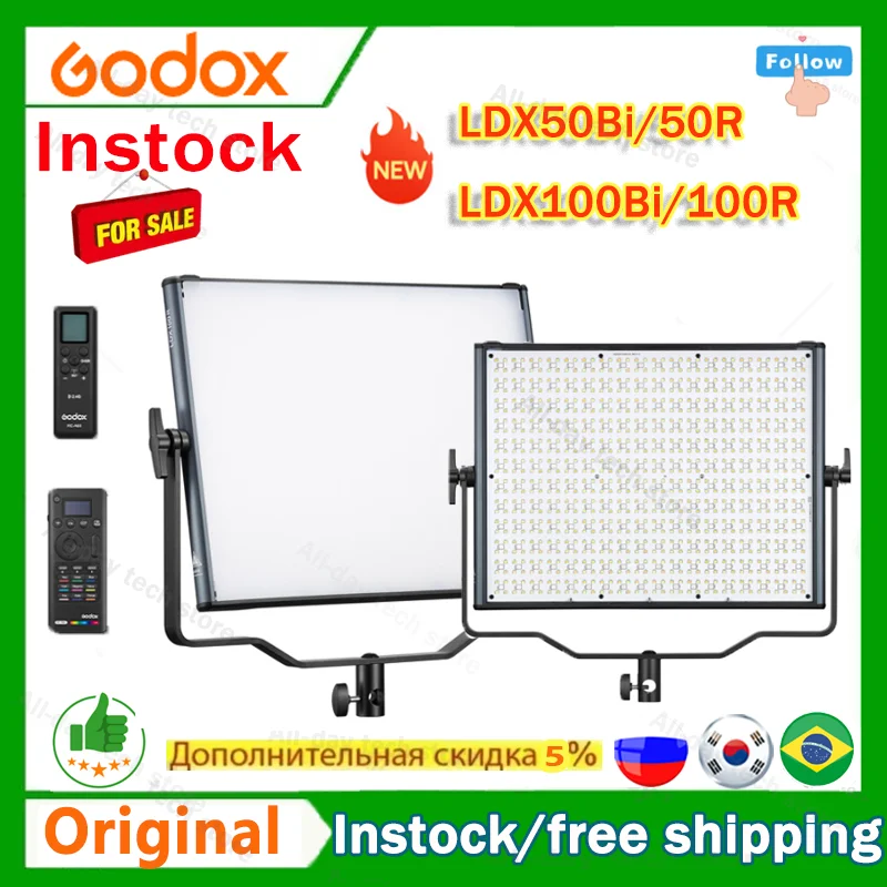 Godox LDX50Bi/50R LDX100Bi/LDX100R Bi-color/RGB Panel light Detachable ...