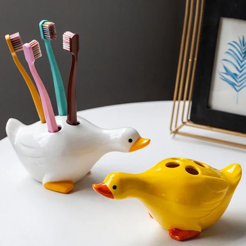 Creative-Ceramic-Toothbrush-Holder-Duck-Pen-Holder-Cute-Cartoon ...