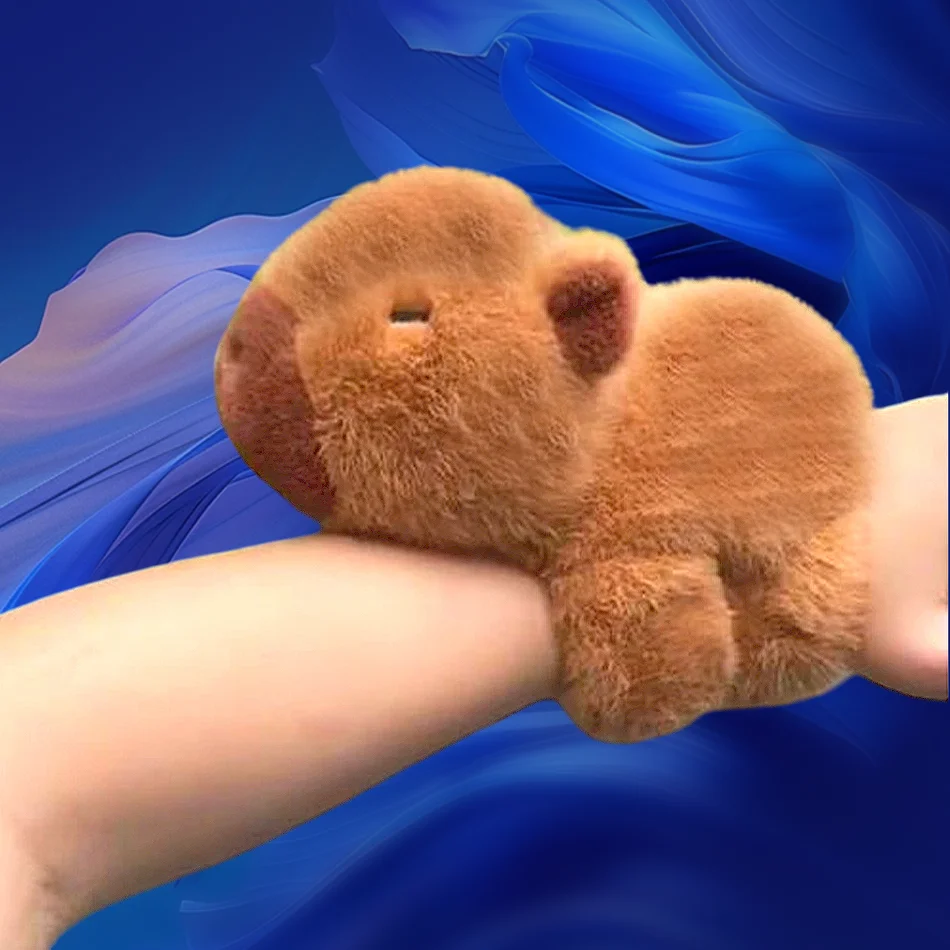 New-Lovely-Kawaii-Capybara-Animal-Slap-Snap-Wrap-Wristband-Bracelet-Capybara-Plush-Hand-Ring ...