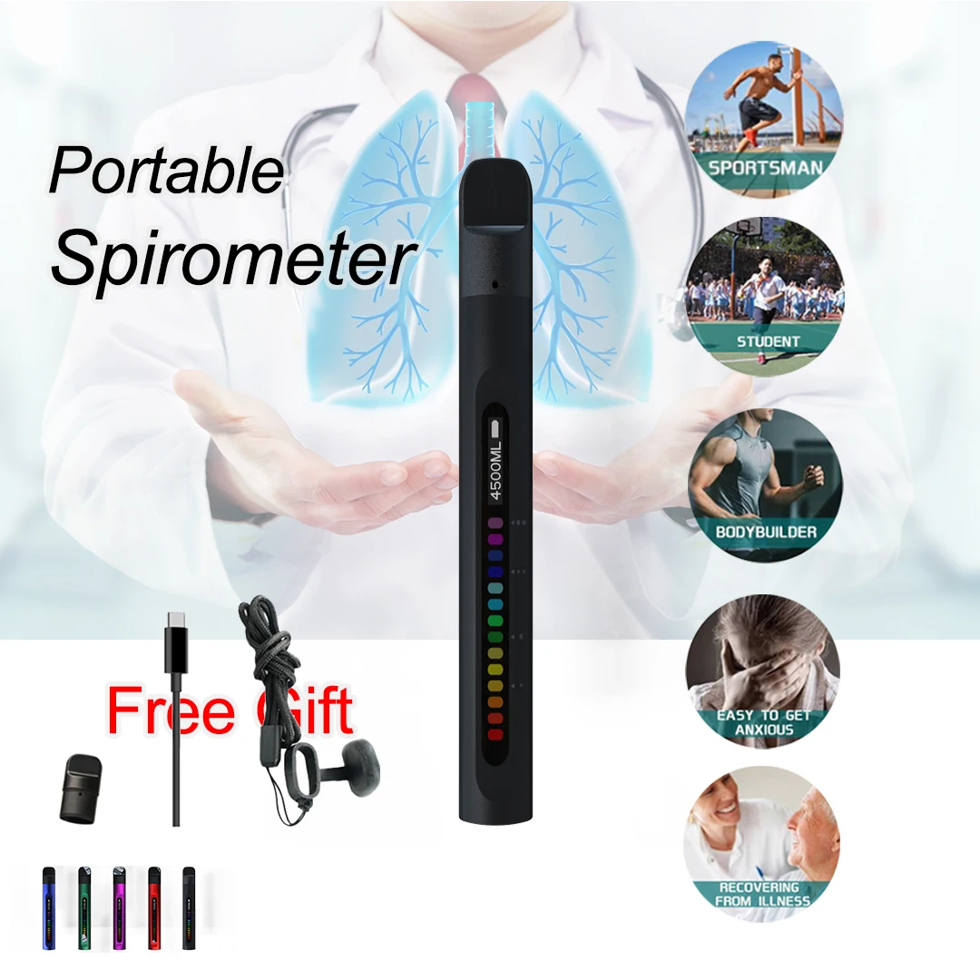 Portable Rechargeable Digital Spirometer Lung Breath Diagnostic ...