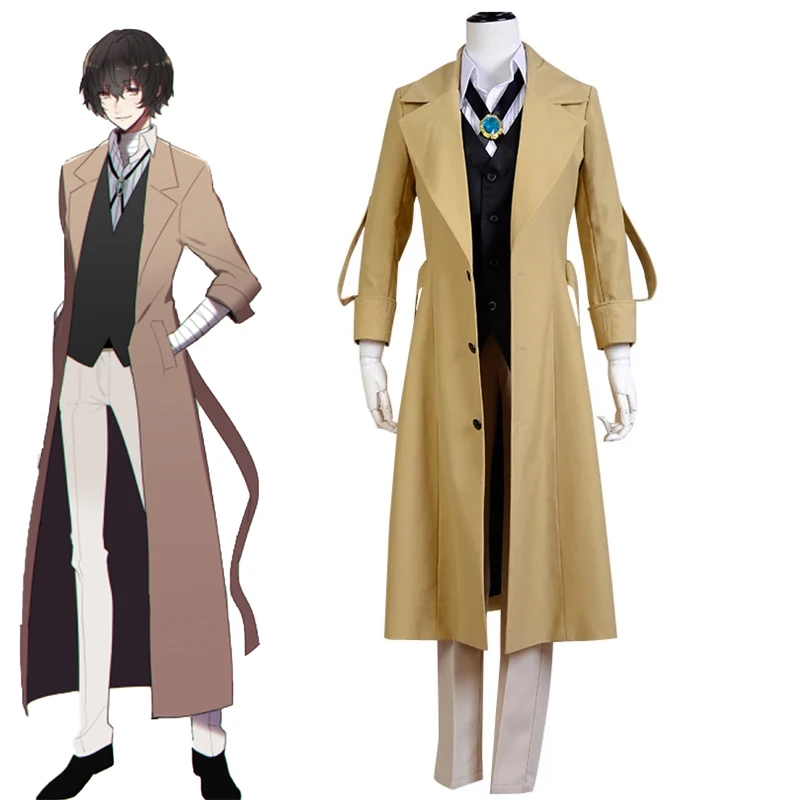 2023-Anime-Bungo-Stray-Dogs-Dazai-Osamu-Cosplay-Costume-Long-Jacket ...