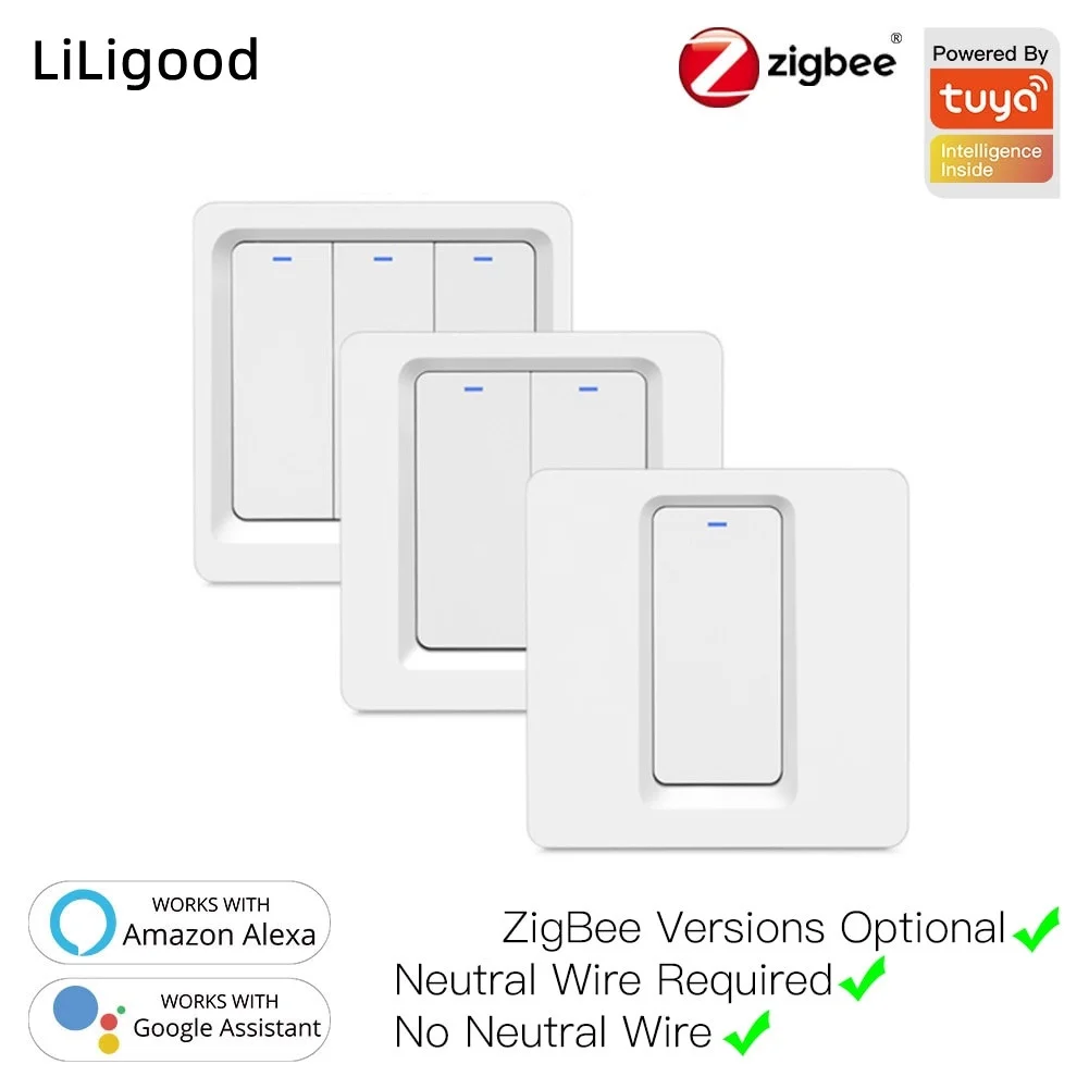 Botão Interruptor Inteligente ZigBee, Sem Fio Neutro, Sem Fio Neutro ...