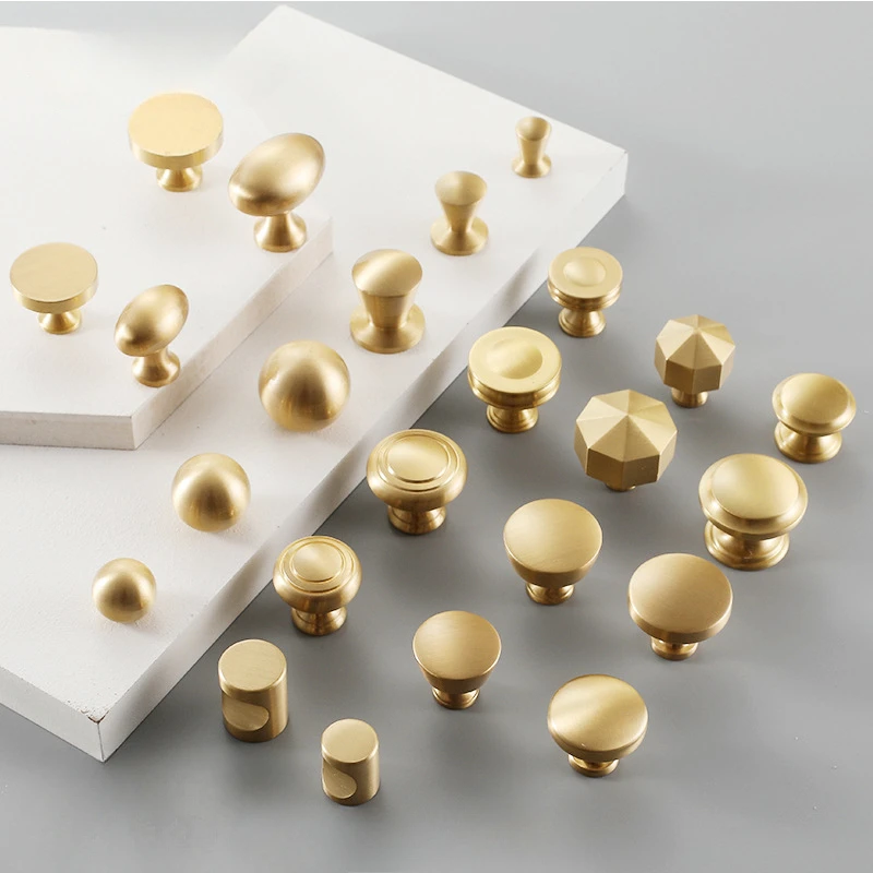 1pcs Solid Brass Round Cabinet Knobs Circular Wall Clothes Single Hook ...