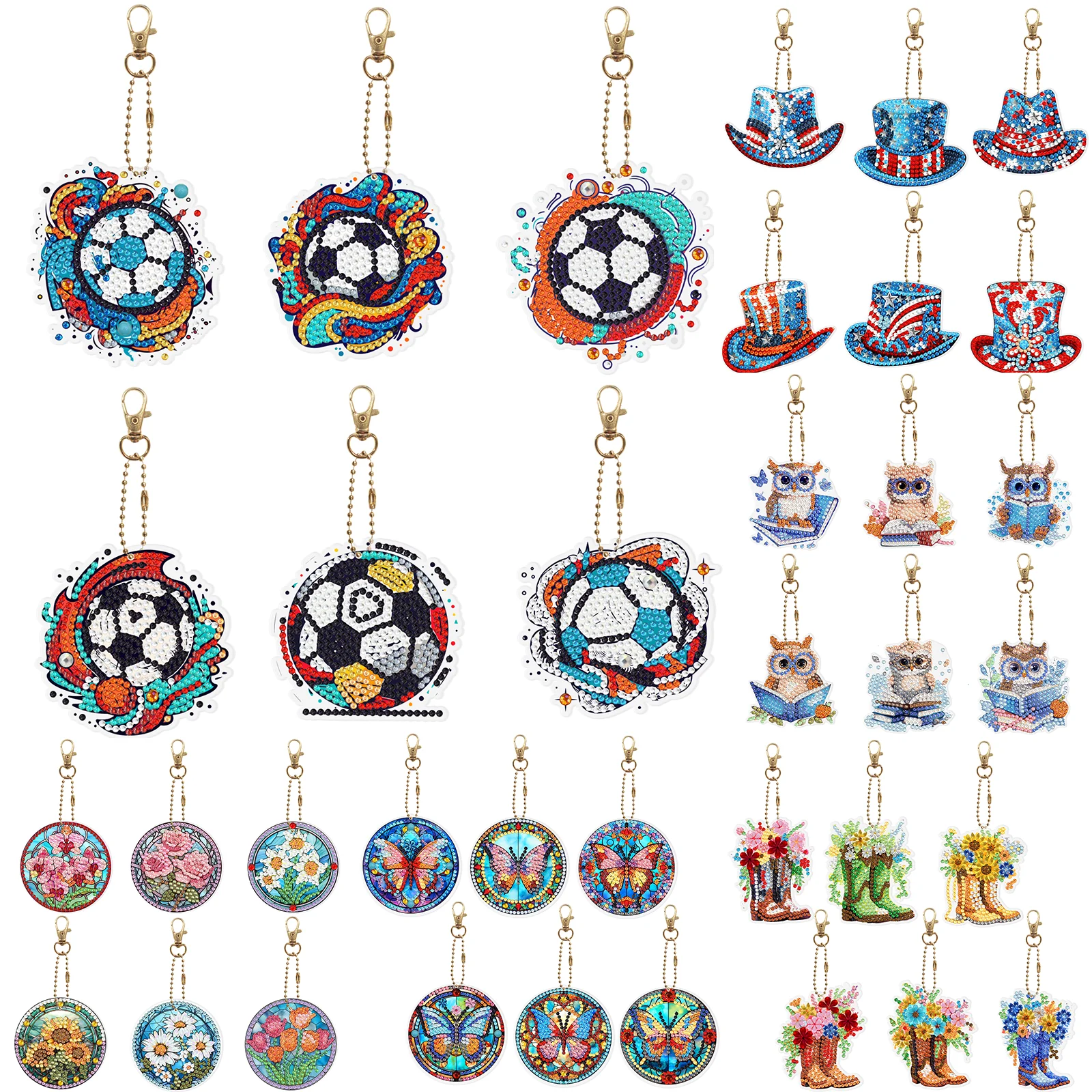 5D-DIY-Diamond-Drawing-Keychain-Cartoon-Football-Pendant-Digital ...