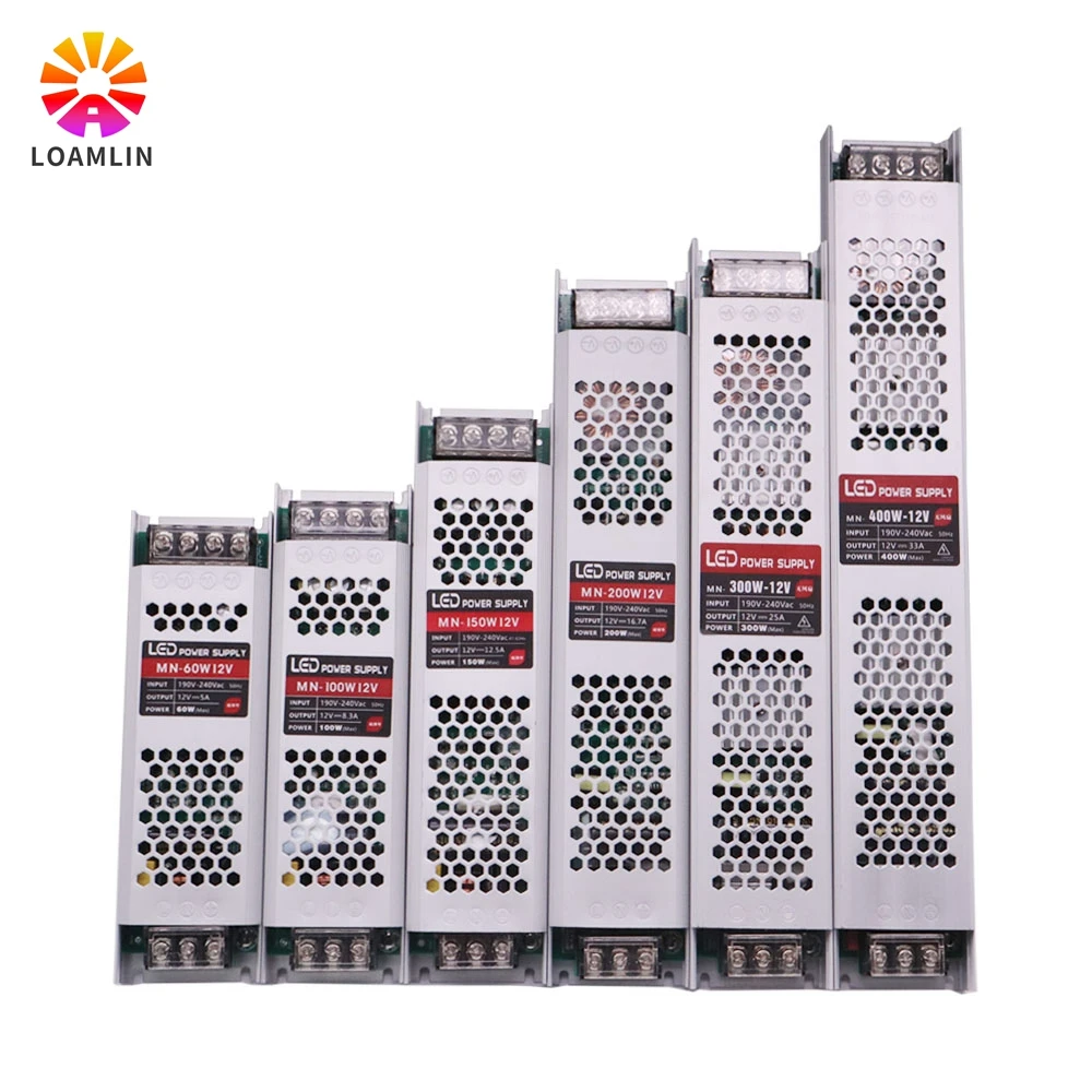 Ultra-Thin-LED-Power-Supply-DC12V-Lighting-Transformers-60W-100W-150W ...