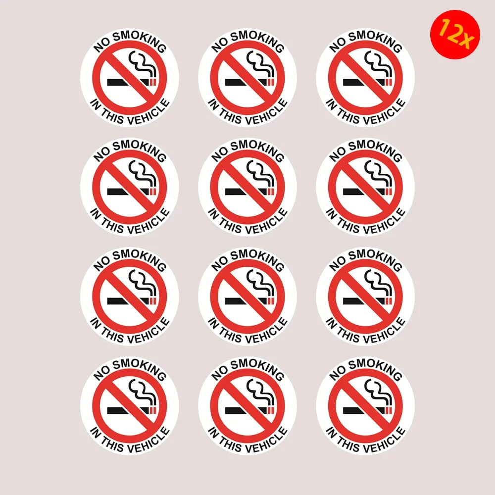 12pcs-2-inch-No-Smoking-in-This-Vehicle-Sticker-Round-No-Smoking ...