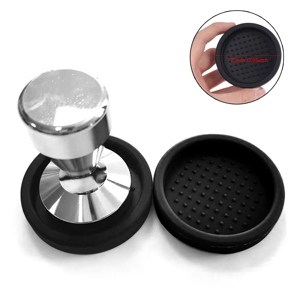 Round-Silicone-Espresso-Coffee-Round-Tamping-Tamper-Pad-Holder-BLACK ...