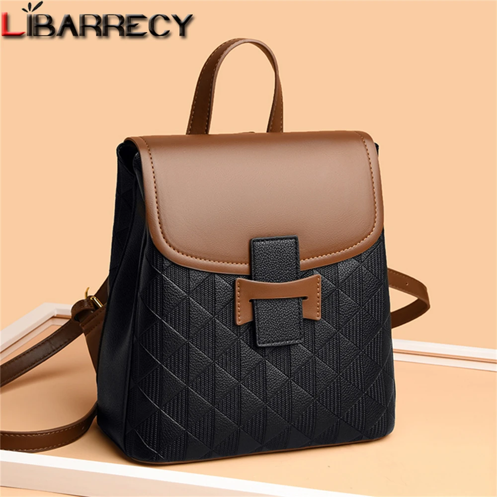 Panelled-New-Ladies-Backpacks-Luxury-Designer-High-Quality-PU-Leather ...