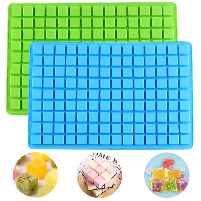 126 Cavity Mini Square Shape Cube Silicone Mold For Ice Cake Tray Cubes ...