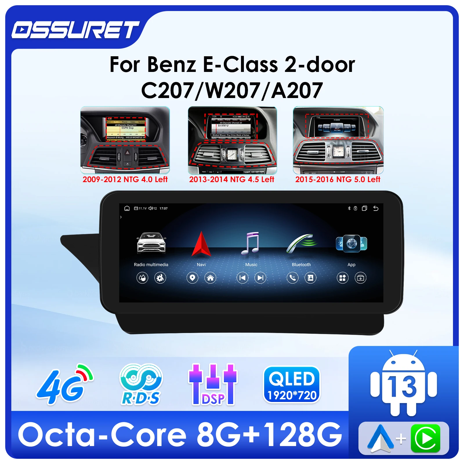 Android 13 Auto Car intelligent systems radio For Mercedes Benz E-Class ...