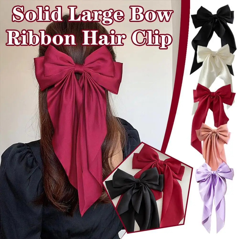 Bow-Streamer-Hairpin-Temperament-Feel-Small-Face-Simple-Hair-Bow-Back ...