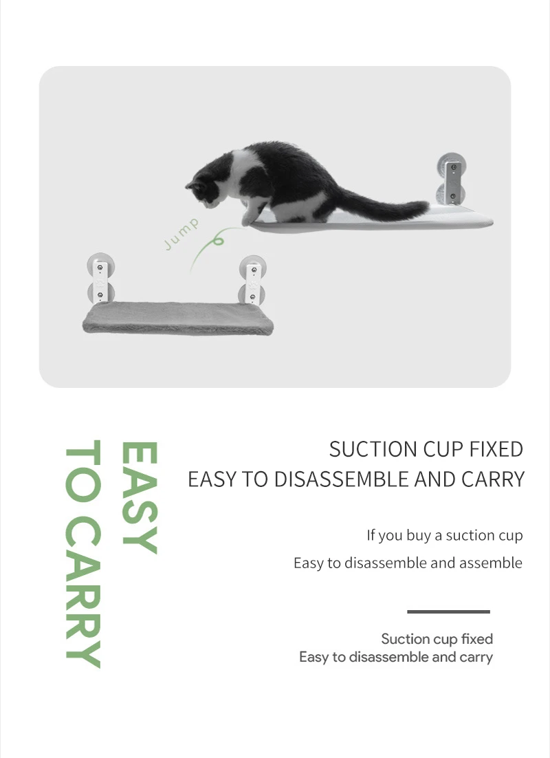 Hamac à ventouse pliable pour chat,lit de balcon,panier en verre pour ...