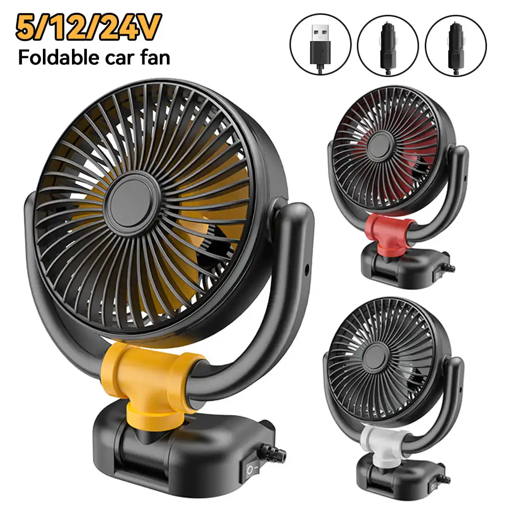 5V-12V-24V-Car-Fan-360-Rotation-Car-Air-Ventilation-Fan-Low-Noise-Auto ...