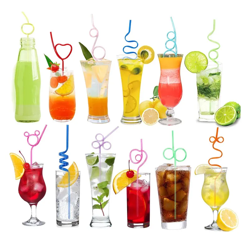 Crazy-Loop-Straws-Reusable-Party-Favors-Drinking-Suckers-Colorful ...