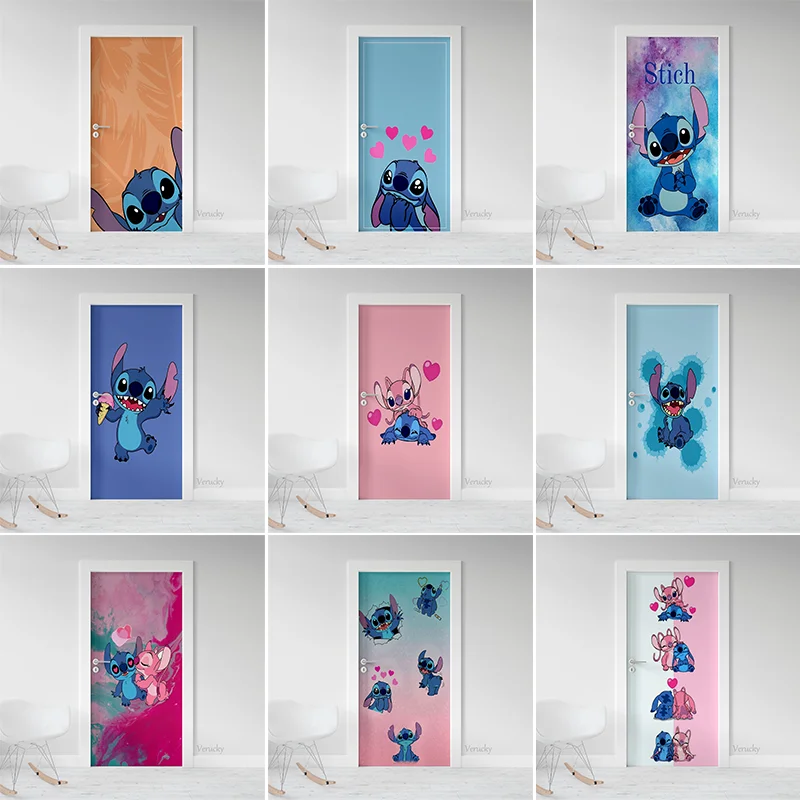 Auto-adesivo-3D-Stitch-Cartoon-Pattern-Wallpaper-PVC-Mural-Kids-Bedroom ...