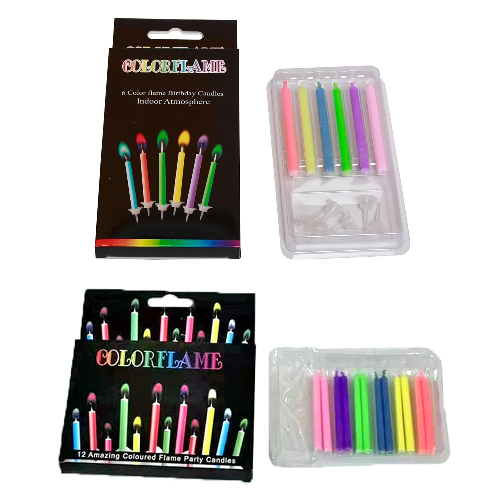 Colored-Flame-Candles-Multicolour-Wedding-Decoration-Party-Birthday ...