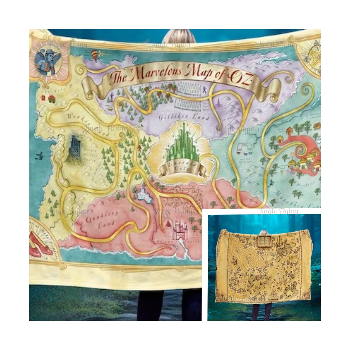 Magic-School-Magic-World-Map-Wizard-Fantasy-Gift-Home-Decor-Wizard-Of ...