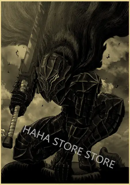 Anime Berserk Retro Poster Kraft Paper Posters DIY Home Room Bar Cafe ...