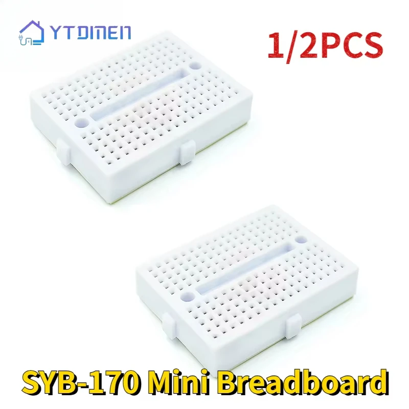 1pcs/2pcs SYB-170 Mini Breadboard Solderless Prototype Test Board 170 ...
