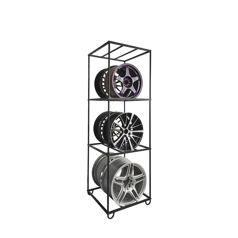 BLACK-WHEEL-RIM-DISPLAY-RACK-HOLDS-8-WHEELS-MAX-4-TIER-SHOWROOM-STAND ...