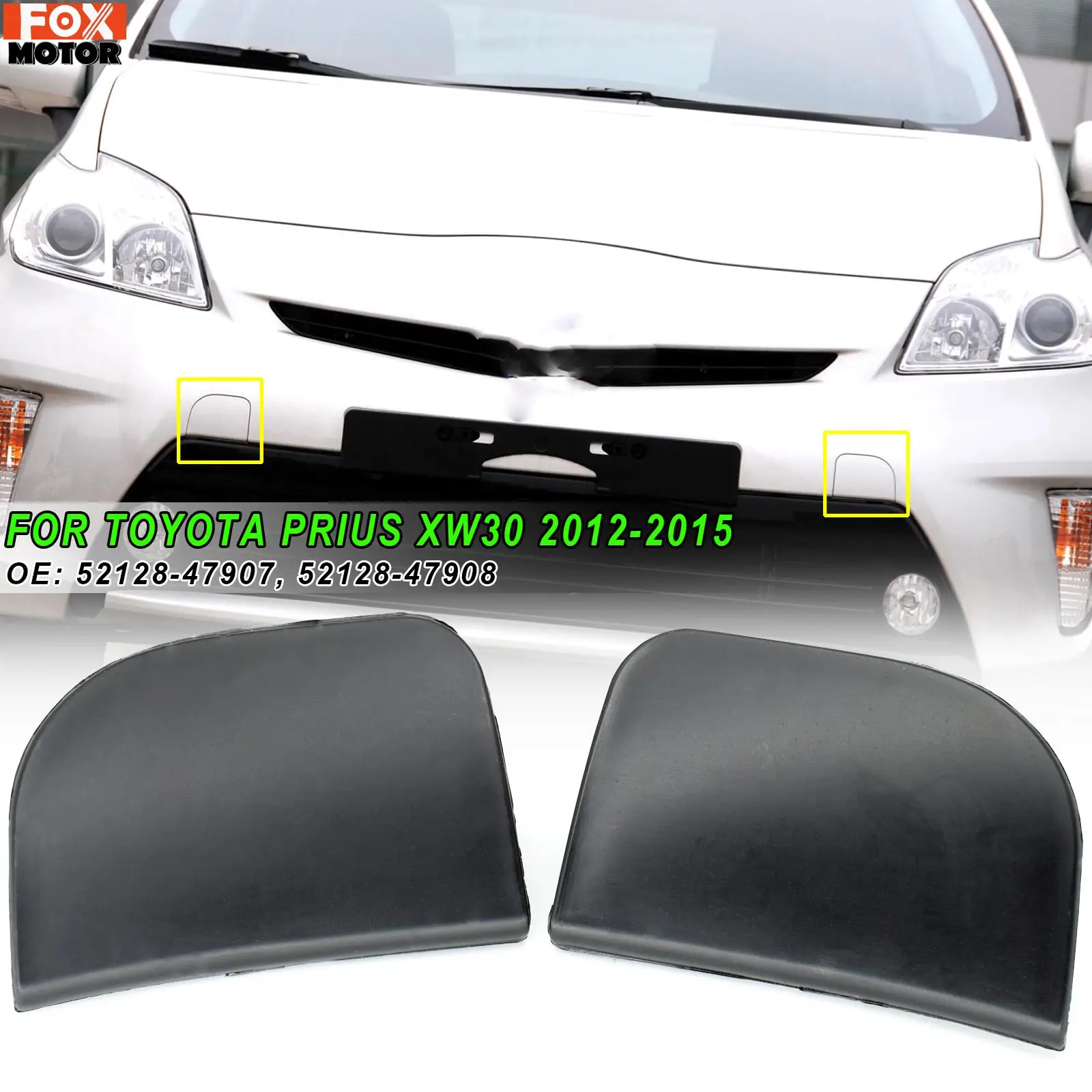 Pair-Front-Tow-Hook-Cover-Auto-Left-Right-Bumper-Towing-Eye-Cap ...
