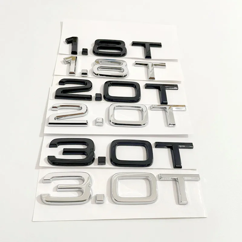 3D ABS Letters Car Styling Rear Trunk Badge 1.8T 2.0T 3.0T Emblem Logo ...