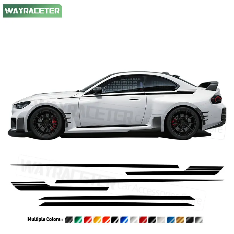6 Pcs/Set Door Side Stripes Sticker Upper Waist Line Body Carbon Fiber ...