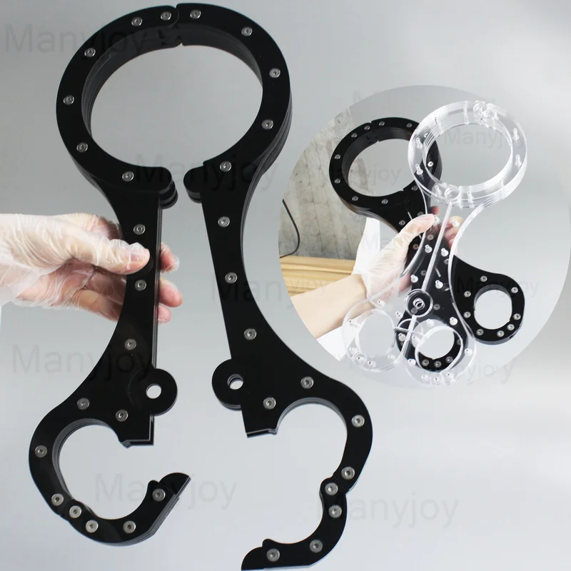 Luxury Clear Crystal Pillory Cangue Collar Neck Ring Oval Handcuffs Wrist Restraint Lock Bondage ...