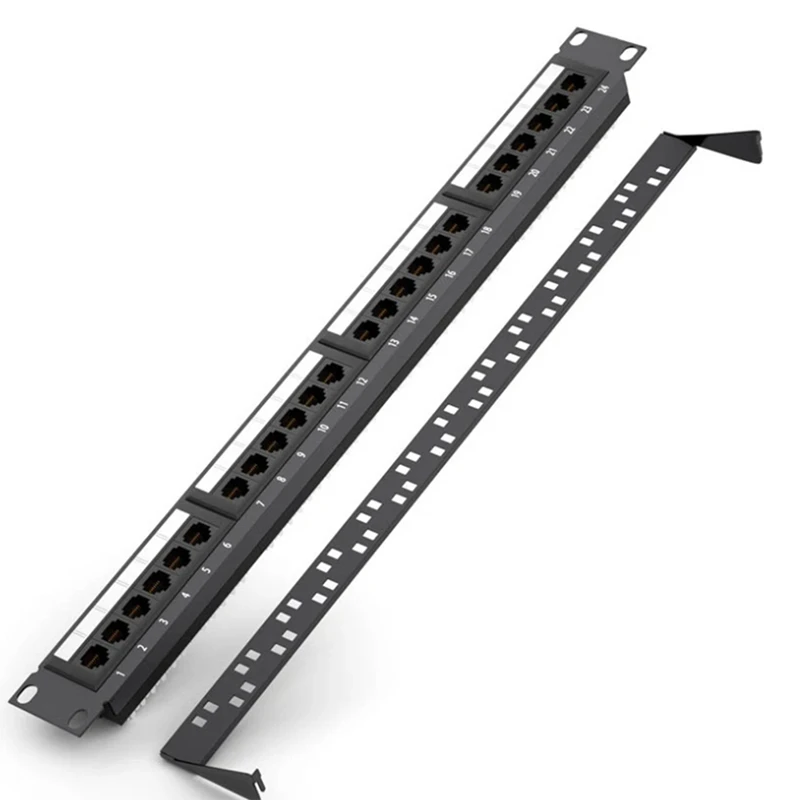 RJ45-Patch-Panel-24-Port-Patch-Panel-19-Inch-1U-Cable-Frame-Faceplate ...