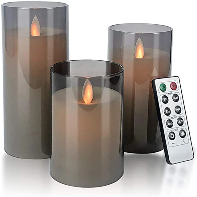 GFI™ Remote Control Timer LED Glass Candles Set - Gifts for idea