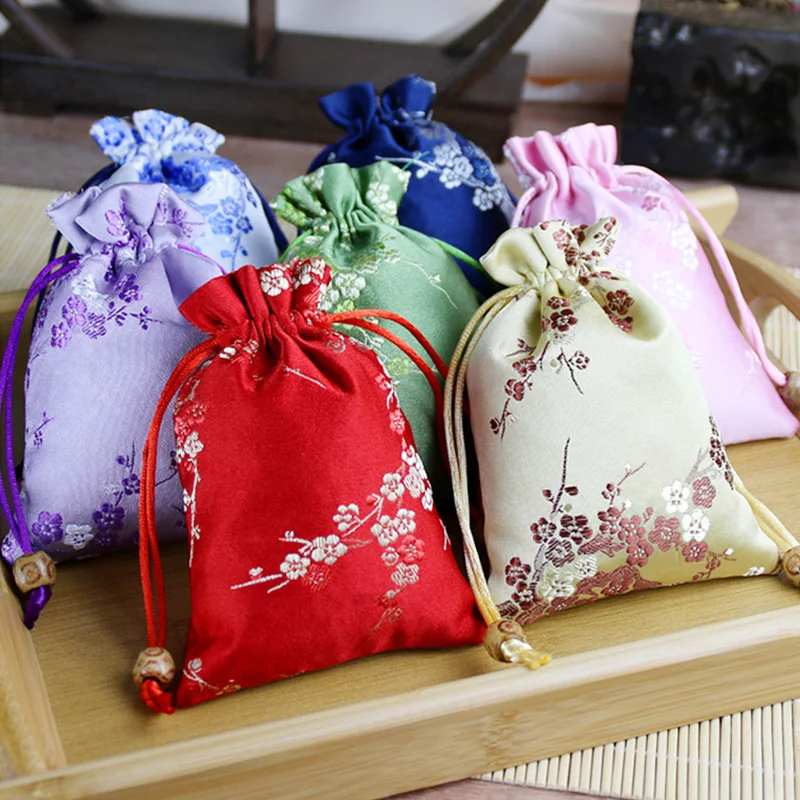 Vintage Chinese Silk Style Brocade Embroidered Sachet Bag Jewelry ...