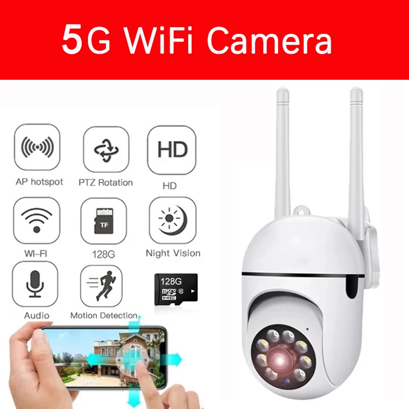 YIIOT APP 5G Wifi Camera 1080P HD Surveillance Camera Full Color Night ...