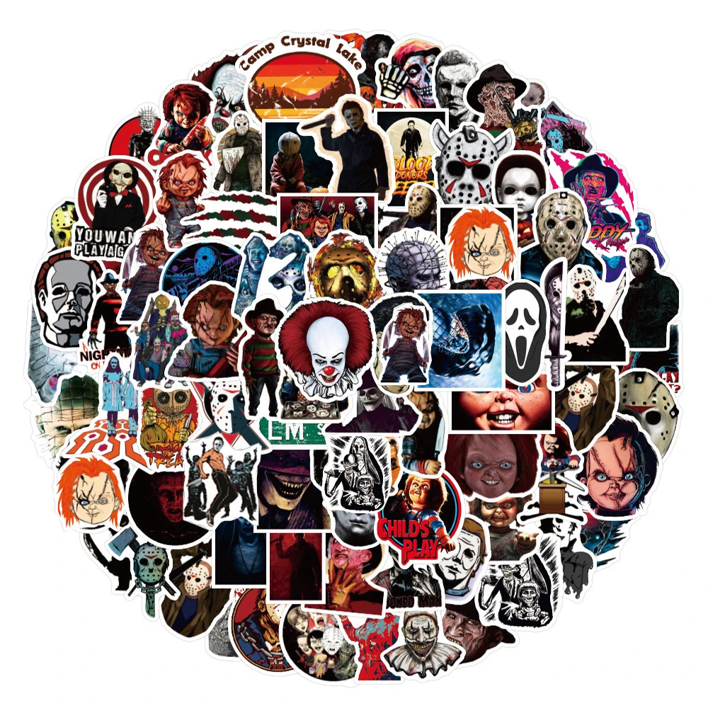 10-30-50-100PCS-Mix-Horror-Movie-Stickers-Decals-Skateboard-Laptop ...